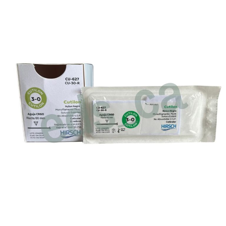 Sutura Nylon 3/0 CUTILON Aguja CR 60 mm Recta Cortante No Absorbible ...